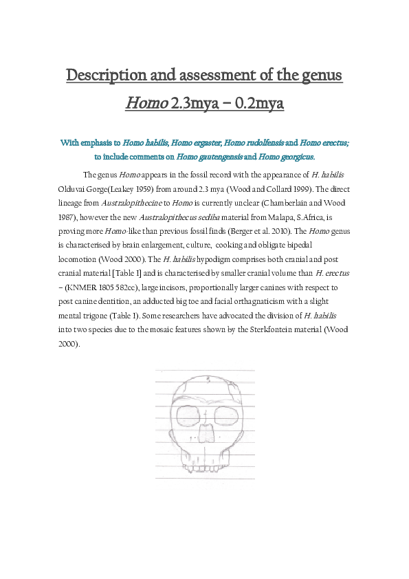 (PDF) The Genus Early Homo.