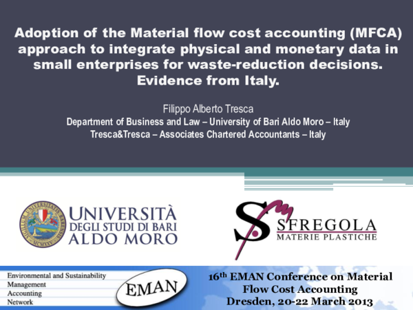 (PPT) Adoption of the Material flow cost accounting (MFCA) approach to ...