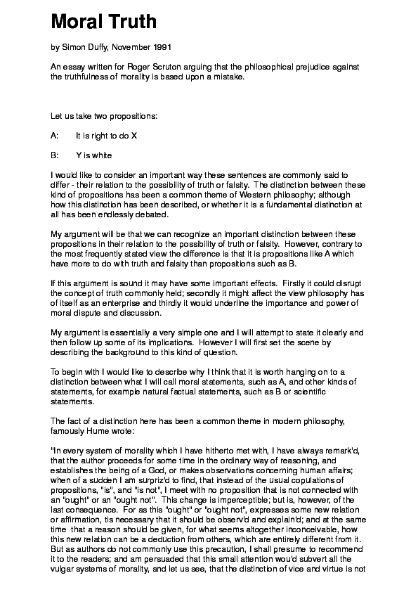 (PDF) Moral Truth
