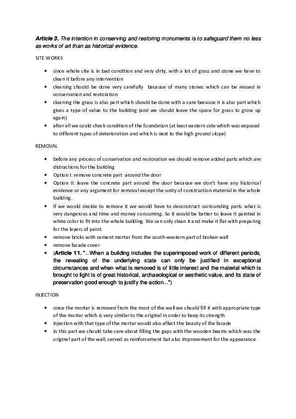 (PDF) Project of restoration and conservation