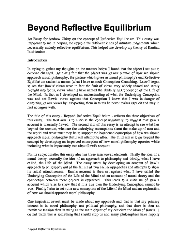 (PDF) Beyond Reflective Equilibrium