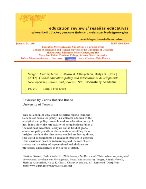 (PDF) GLOBALISATION, EDUCATION AND DEVELOPMENT | Leon Tikly - Academia.edu