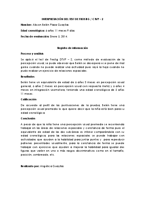 (DOC) INTERPRETACIÓN DEL TEST DE FROSTIG
