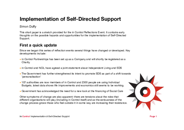 (PDF) Implementation of Self-Directed Support