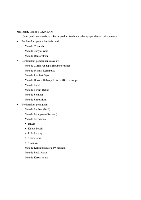 (PDF) JENIS METODE PEMBELAJARAN
