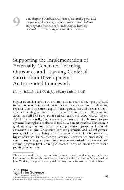 (PDF) This chapter provides an overview of externally generated program ...