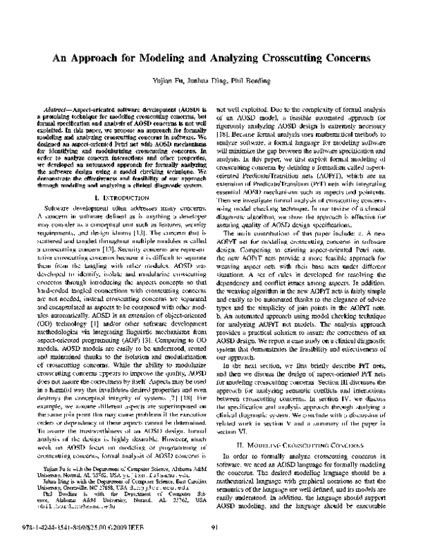 Pdf An Approach For Modeling And Analyzing Crosscutting Concerns