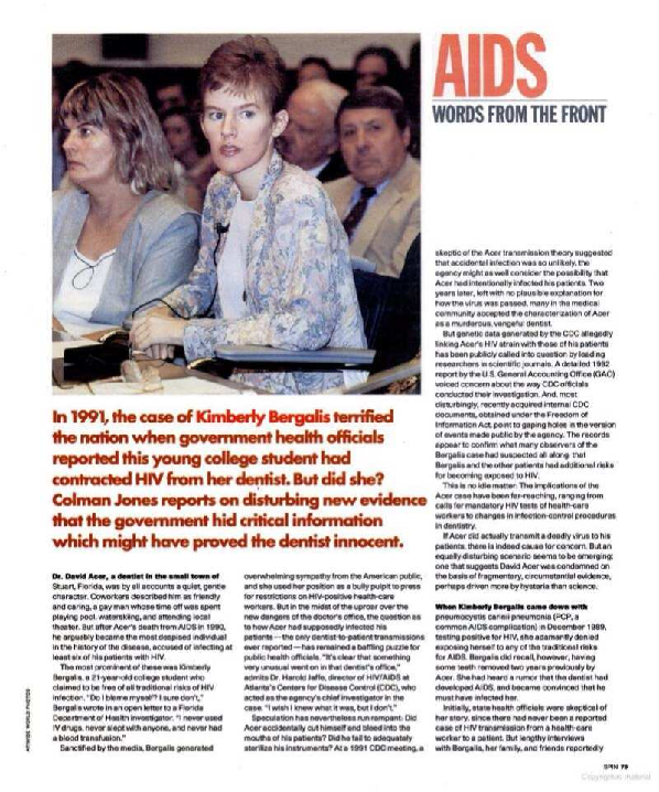 (PDF) AIDS: Words from the Front (Kimberly Bergalis)