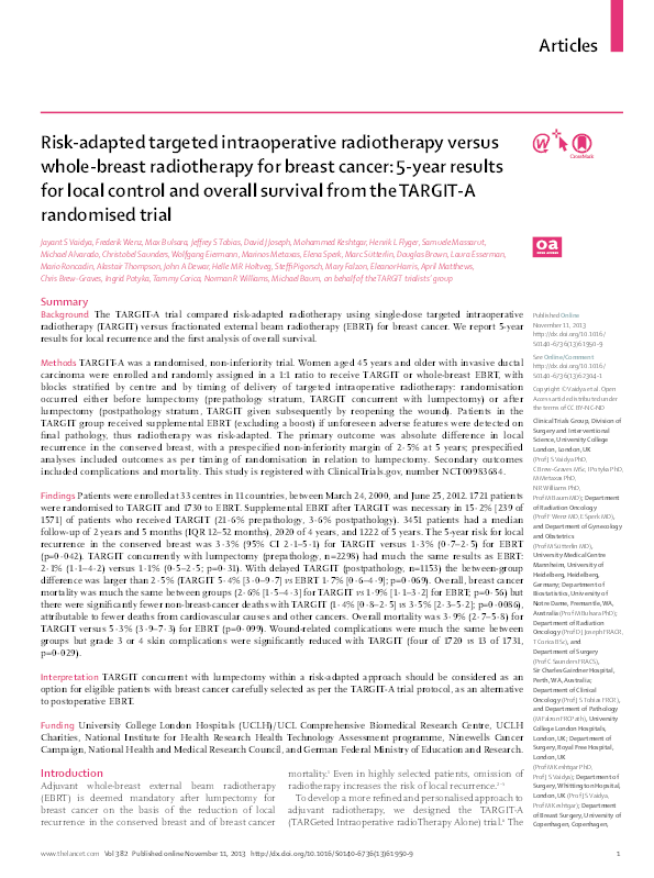 (PDF) TARGIT-IORT-for-breast-cancer-Lancet-2013