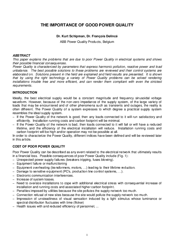 (PDF) Power quality
