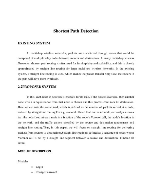 Doc Shortest Path Detection