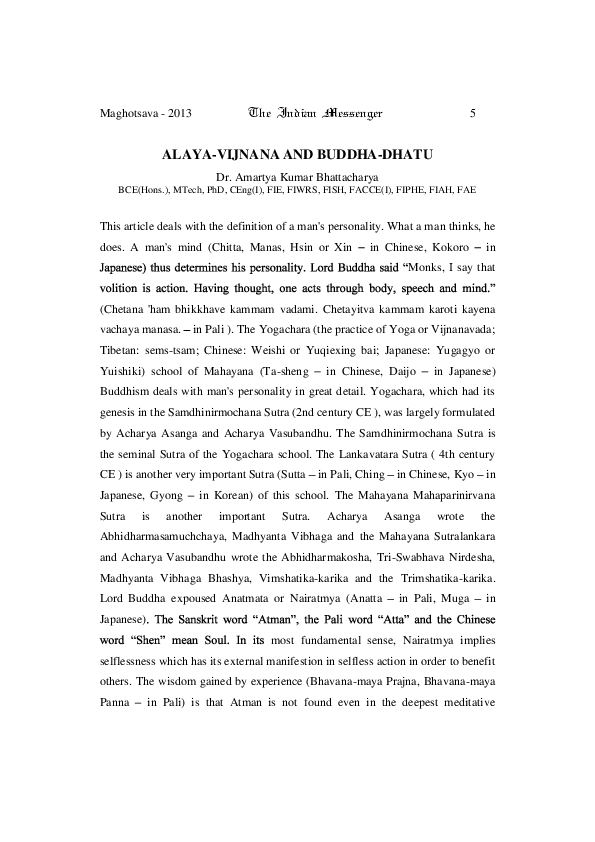 (PDF) Alaya-Vijnana and Buddha-Dhatu