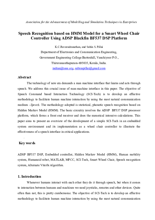 (PDF) Wheel Chair Contrl