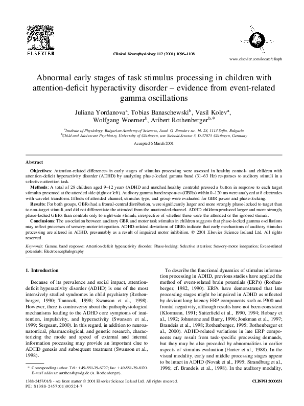 (PDF) Abnormal early stages of task stimulus processing in children ...