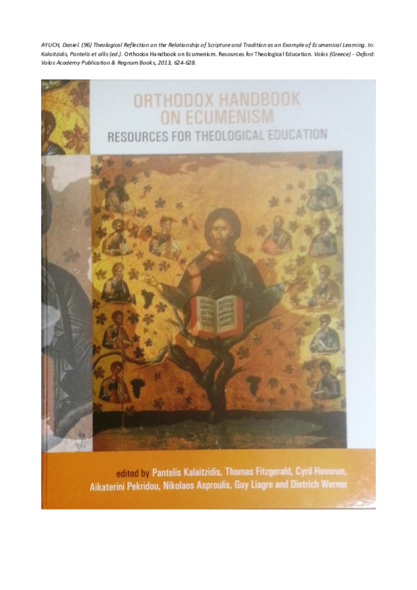 (PDF) Theological Reflection on the Relationship of Scripture and ...