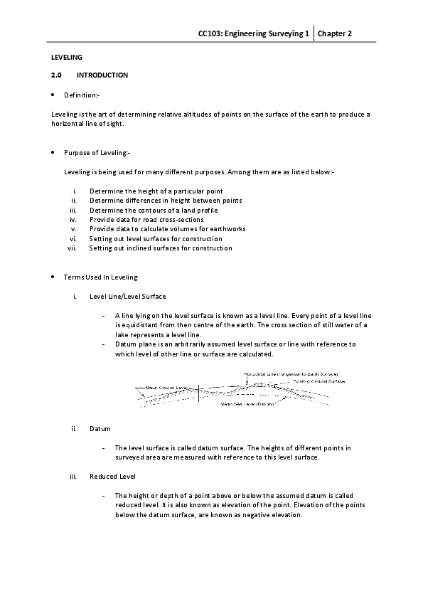 (PDF) CC103: Engineering Surveying 1 Chapter 2