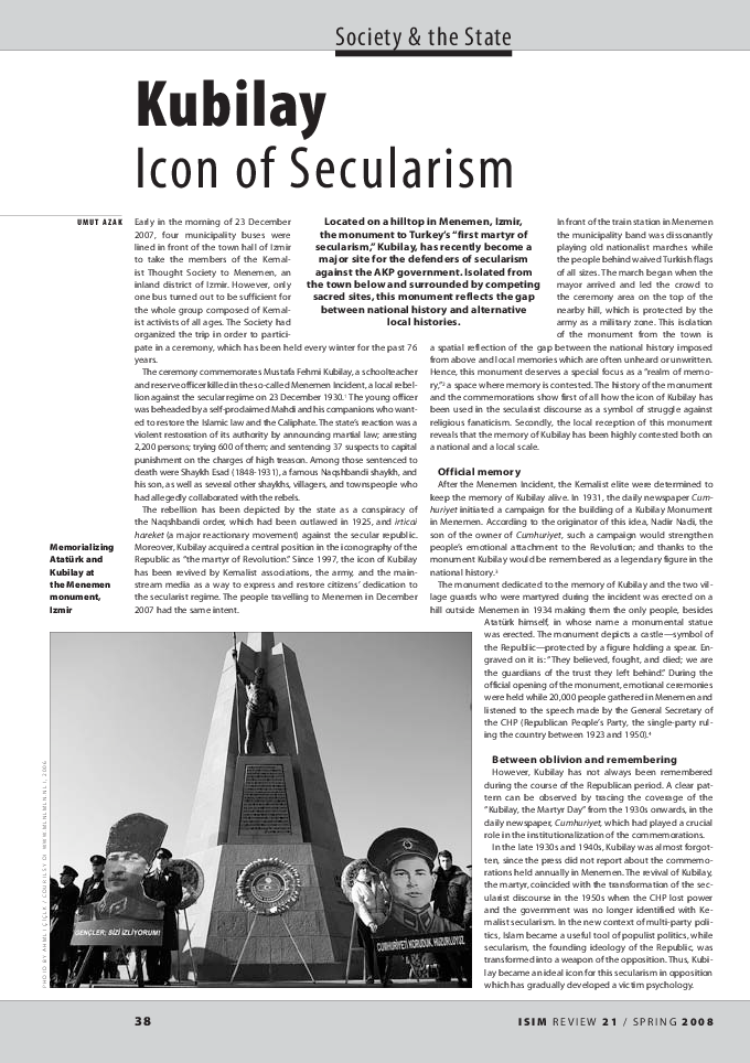 (PDF) Kubilay: Icon of Secularism