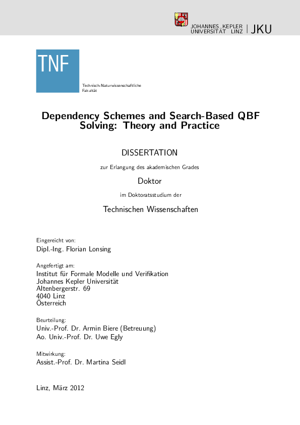 Pdf Improving Qbf Solving With Dependency Schemes