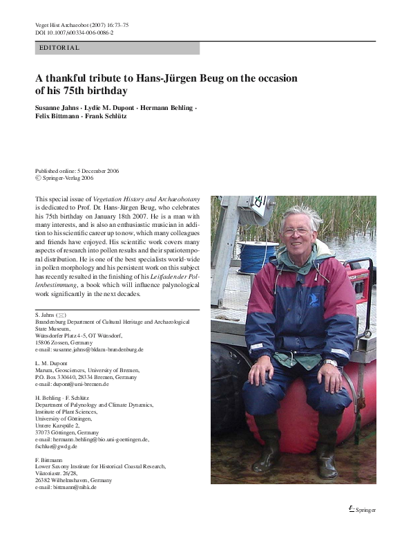 (PDF) A thankful tribute to Hans-Jürgen Beug on the occasion of his ...