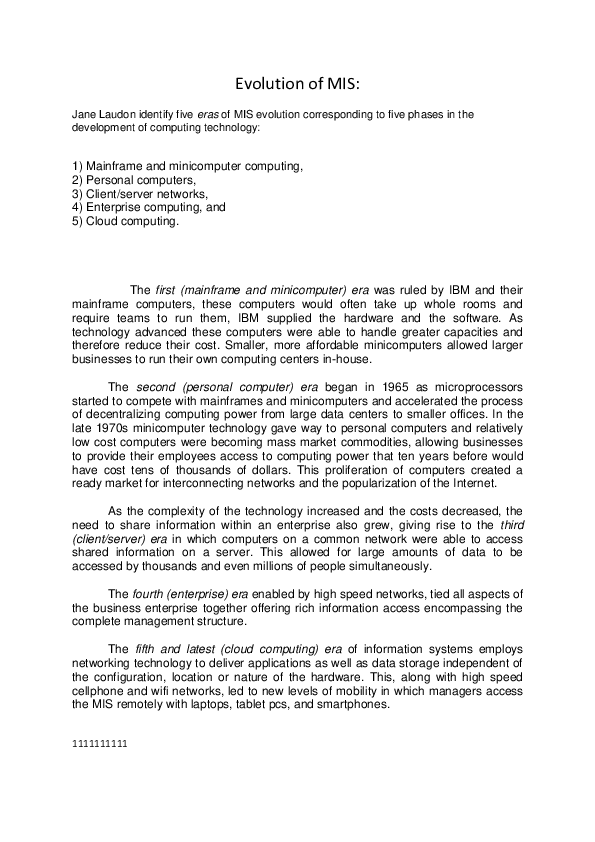 (DOC) Evolution of MIS