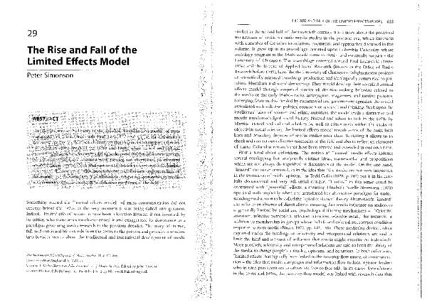 (PDF) The Rise and Fall of the Limited Effects Model