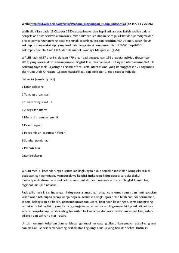 (DOC) Bahan baru Walhi