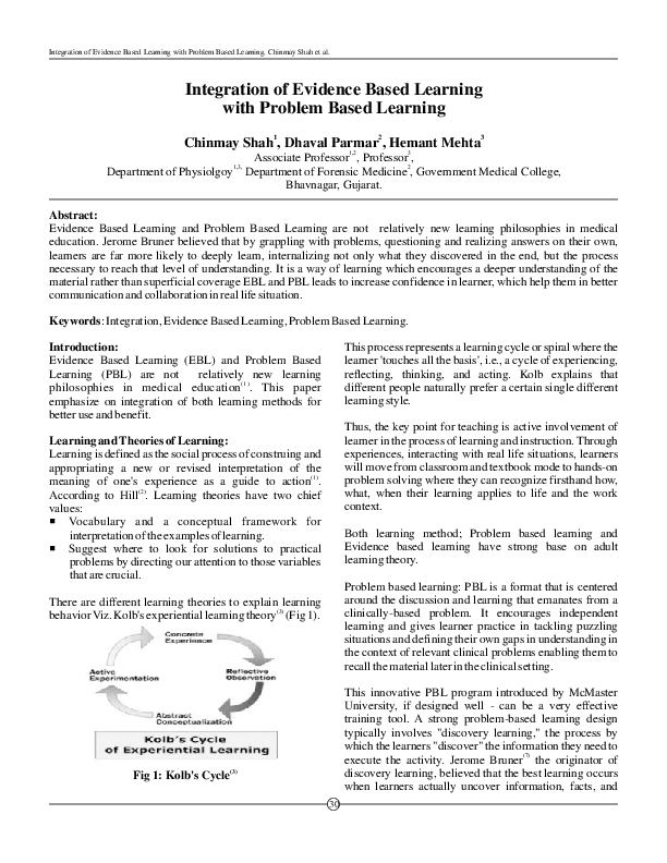 problem based learning cycle