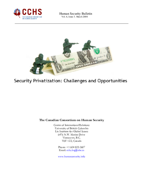 (PDF) The Industry Role in Regulating Private Security Companies (article)