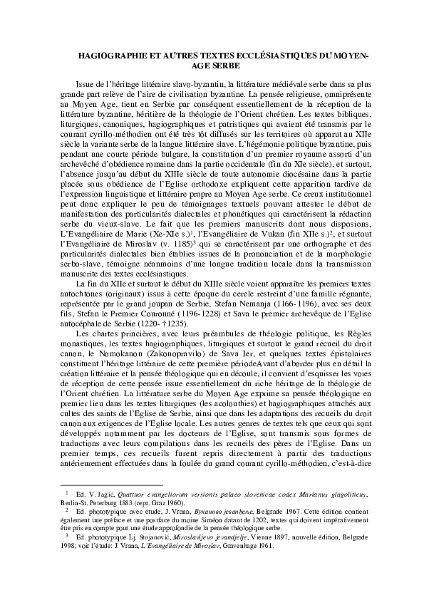 (PDF) HAGIOGRAPHIE & TEXTES | Bosko Bojovic - Academia.edu