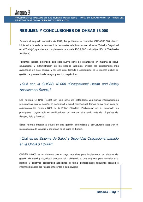 (PDF) Anexo 3 -Pag. 1 PROCEDIMIENTOS BASADOS EN LAS NORMAS OSHAS 18000 ...