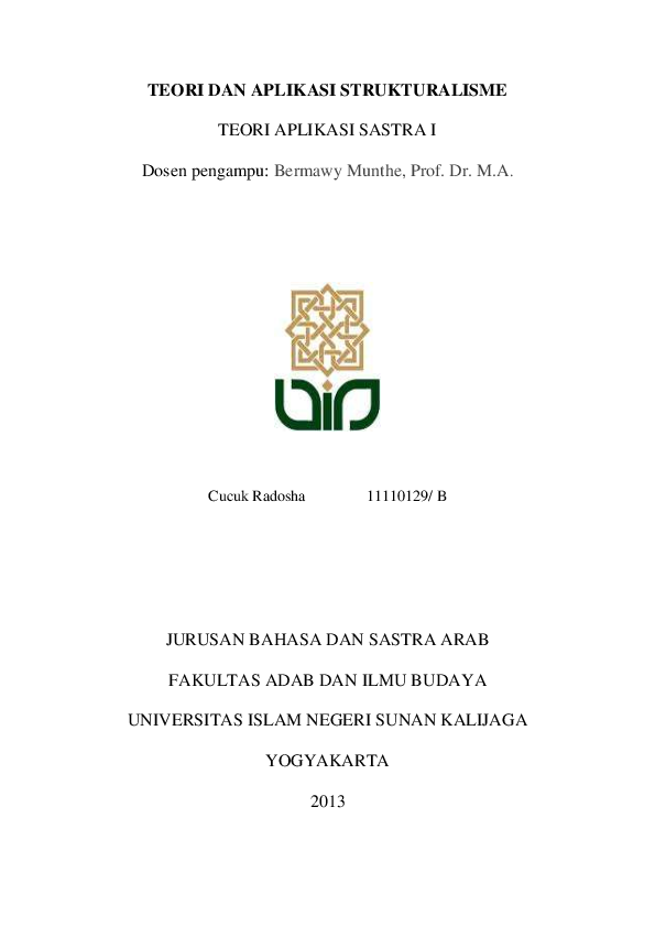 (PDF) KE-2. TEORI DAN APLIKASI STRUKTURALISME