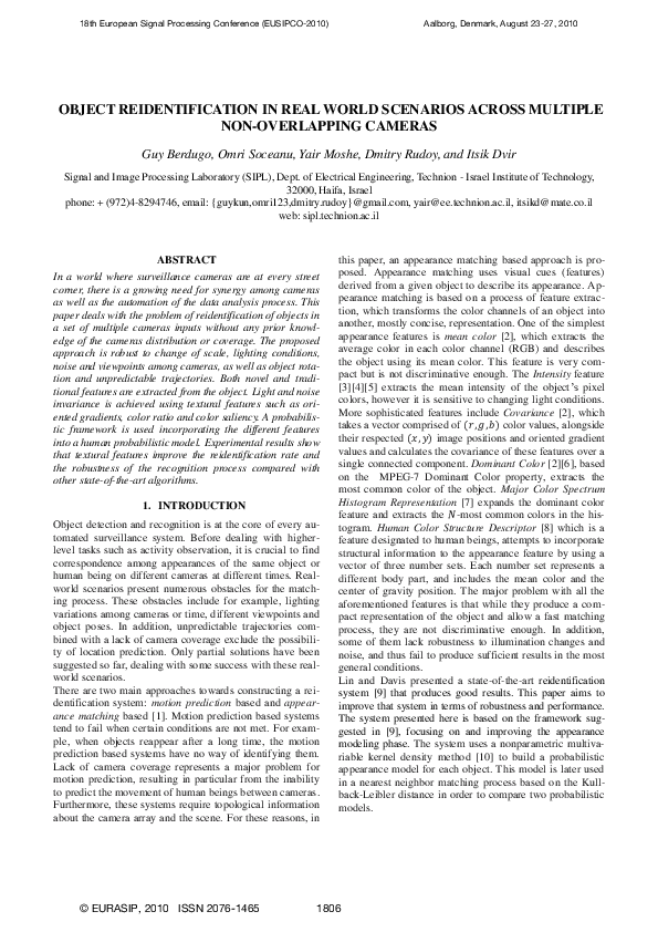 Pdf Object Reidentification In Real World Scenarios Across Multiple