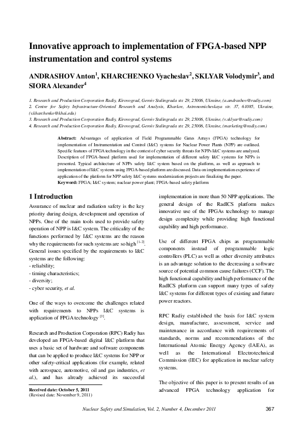 Pdf Innovative Approach To Implementation Of Fpga Based Npp