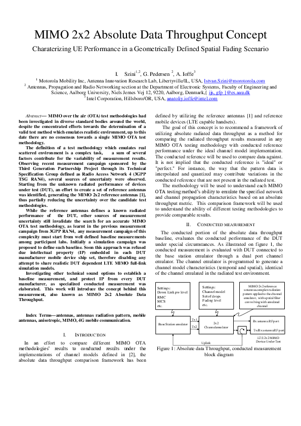 (PDF) MIMO 2x2 Absolute Data Throughput Concept