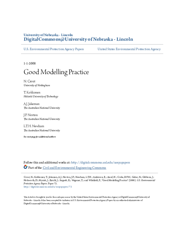 (PDF) Chapter Two Good Modelling Practice