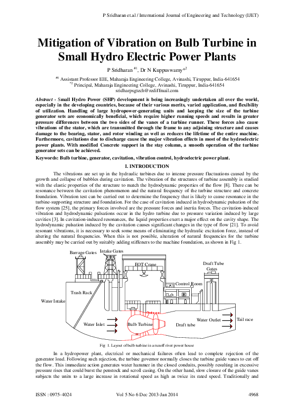 Pdf Mitigation Of Vibration In Hydroelectric Power Plants