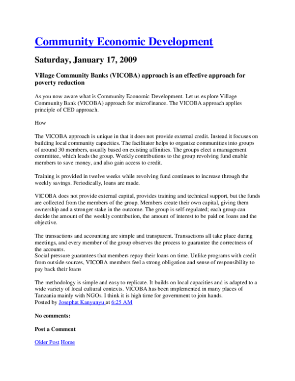 (DOC) Community Economic Development
