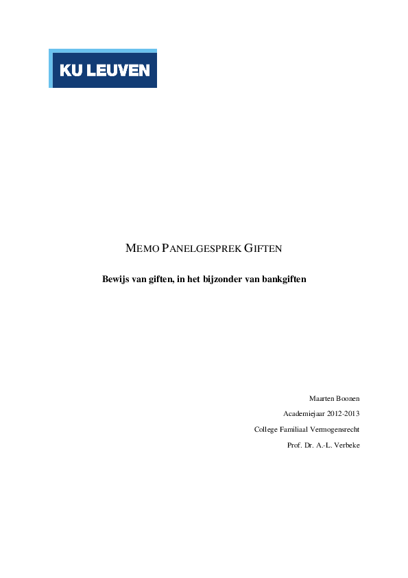 (DOC) Memo panelgesprek giften