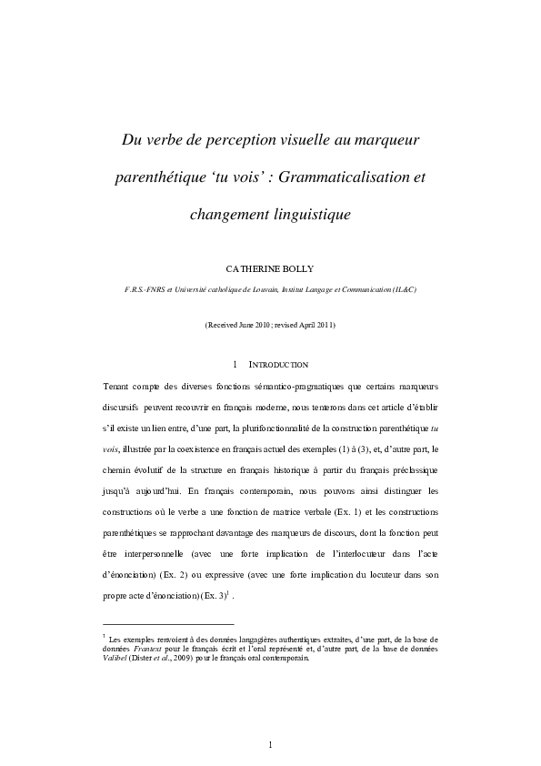les verbes de perception pdf