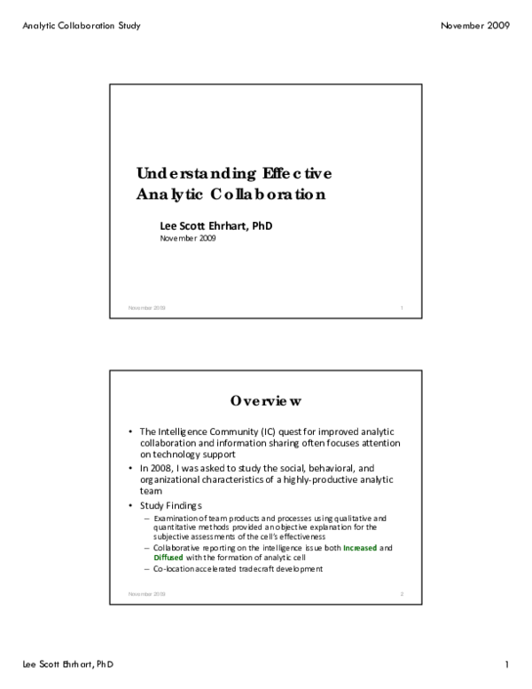 (PDF) Understanding Effective Analytic Collaboration