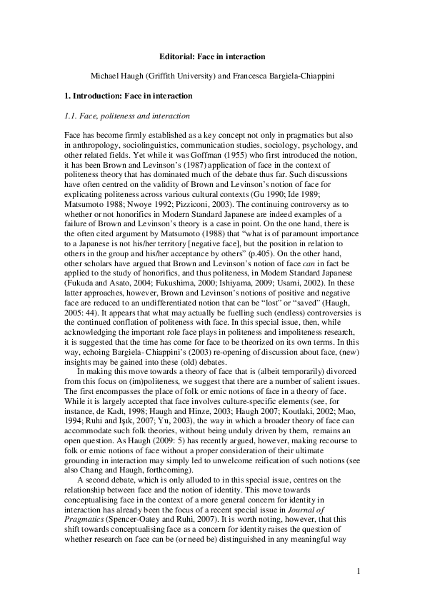 (PDF) Face in interaction.