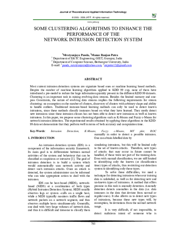 Pdf Some Clustering Algorithms To Enhance The Performance Of The