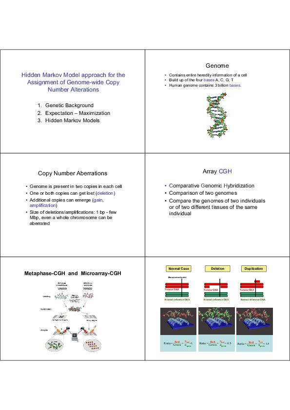(PDF) Hidden Markov Model approach for the Assignment of Genome-wide Copy Number Alterations