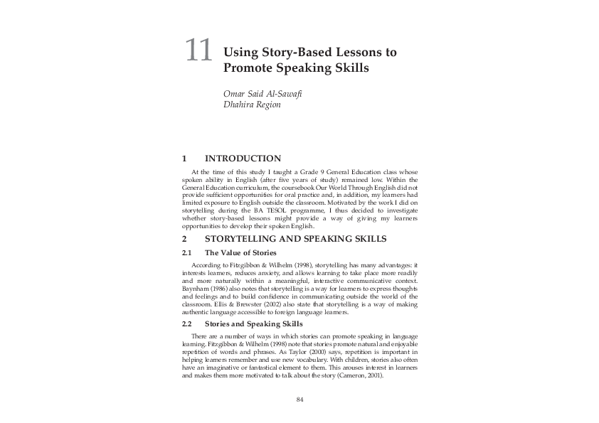 (PDF) 11 Using Story-Based Lessons to Promote Speaking Skills