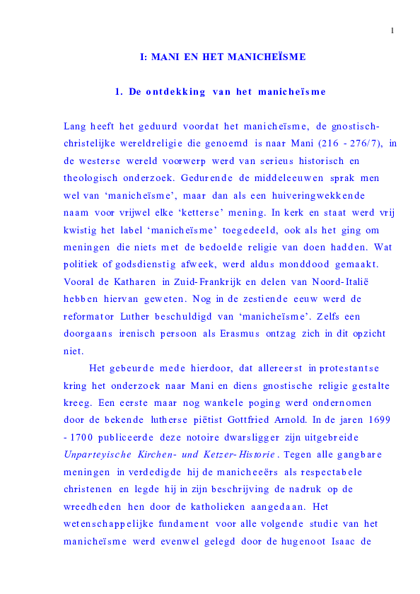 (DOC) Complete Dutch Translation of Cologne Mani Codex, with extensive ...