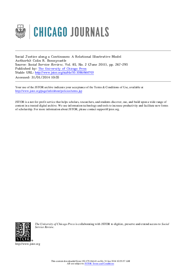 (PDF) Social Justice Along a Continuum: A Relational Illustrative Model