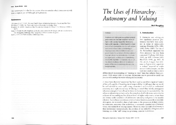 (PDF) The Uses of Hierarchy: Autonomy and Valuing