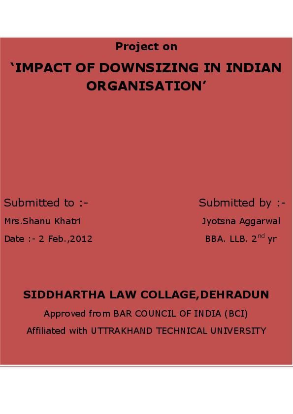 (DOC) Downsizing in indian organisation case study on boeing company