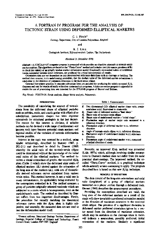 Pdf Pub 020 1979 A Fortran Iv Program For The Analysis Of Tectonic Strain Using Deformed