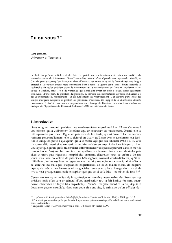 pourquoi vouvoyer une personne